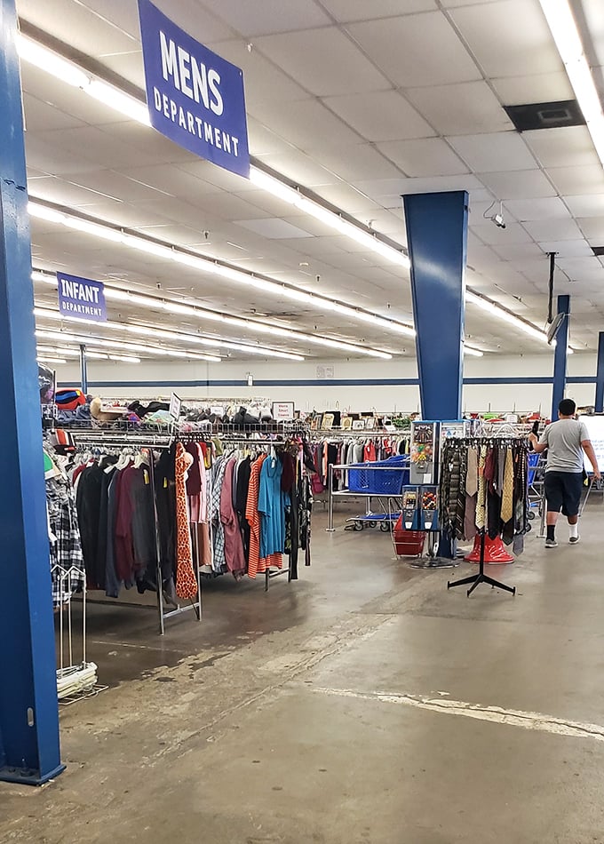 Navigate the men's department like an explorer charting new territory &ndash; these blue signs are your North Star in a sea of potential wardrobe upgrades.