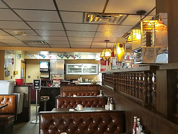 Step inside and travel back to a simpler time, where tufted leather booths and warm lighting create the perfect backdrop for breakfast bliss.
