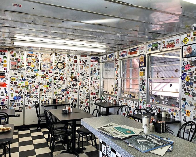 Step inside and you're surrounded by decades of memories plastered on every surface. Each sticker tells a story&mdash;some you'd want to hear, others perhaps not.