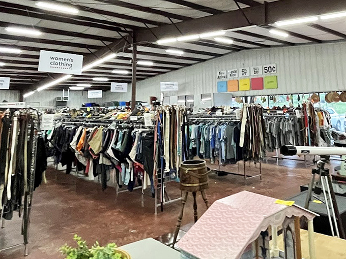 Rack after glorious rack of possibilities. In the women's clothing section, someone's fashion regret becomes your next signature look.