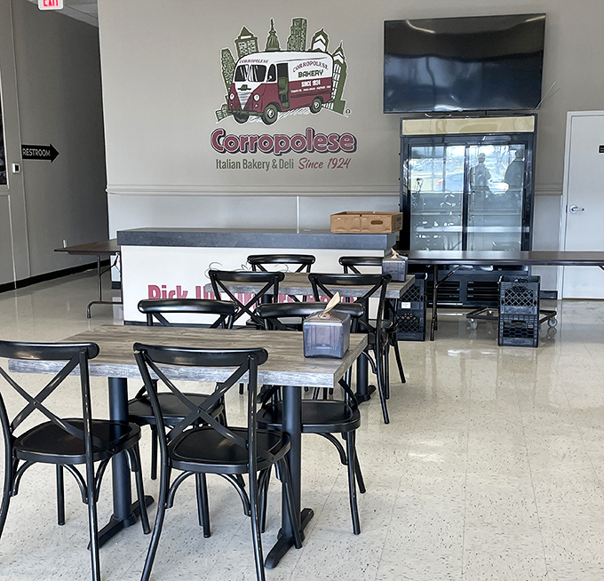 Simple black bistro chairs and clean lines let you know immediately: this place focuses on the food, not fancy interior design.