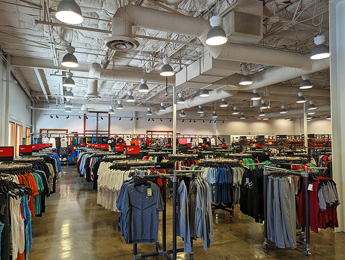 Racks upon racks of discounted designer clothes await, like a treasure hunt where everyone wins and your wallet doesn't completely lose.