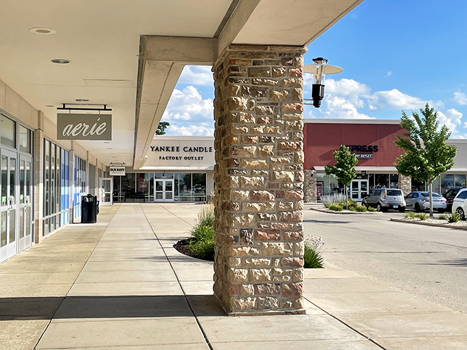 Stone columns and wide walkways create the perfect runway for your shopping marathon. The architecture says "upscale" while the prices whisper "affordable."