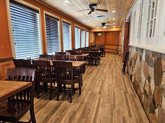 Wooden tables bathed in warm light create the perfect backdrop for comfort food conversations. This isn't just dining&mdash;it's a Maryland memory in the making.