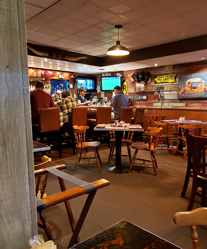 Step inside and you're transported to a world where wooden chairs aren't just furniture, but time machines to simpler, tastier days.