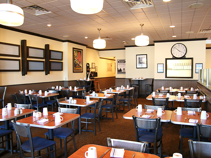Clean lines, warm woods, and thoughtful lighting create the perfect canvas for breakfast artistry. A dining room that balances nostalgia with modern comfort.