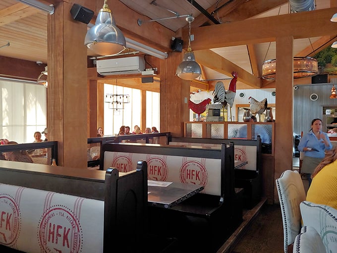 The "HFK" branded booths aren't just seating&mdash;they're front-row tickets to a Southern food revival that'll have you plotting your next visit before dessert.