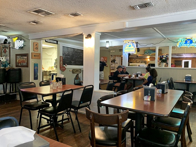Inside, the no-frills dining room says everything you need to know: here, it's all about the food, not the fancy furnishings.