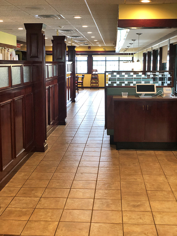 Rich wooden accents and warm tones create an atmosphere that says "stay awhile" &ndash; the dining room equivalent of a comfortable pair of slippers.