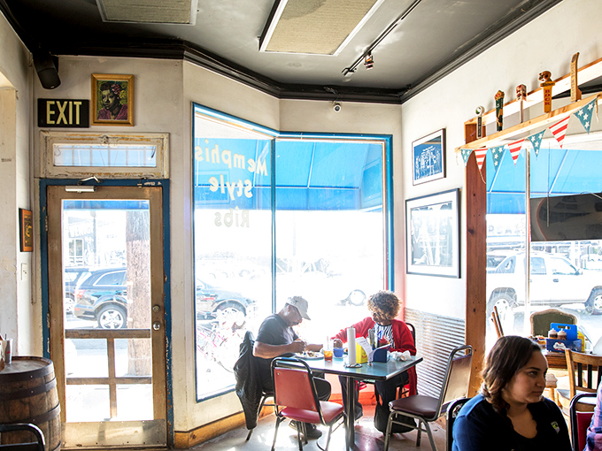 Simple tables, casual vibes, and the promise of barbecue bliss. This no-frills interior lets the food do all the talking.