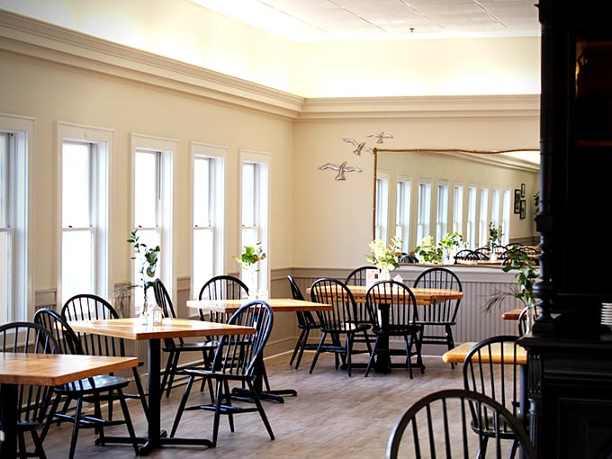 Sunlight streams through those generous windows like nature's own spotlight on your upcoming seafood adventure.