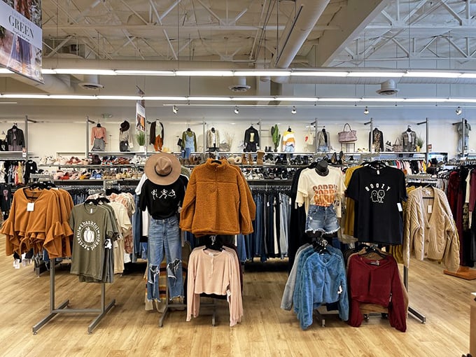 Organized chaos never looked so good. Wide aisles and thoughtful displays transform secondhand shopping from rummage to retail therapy.