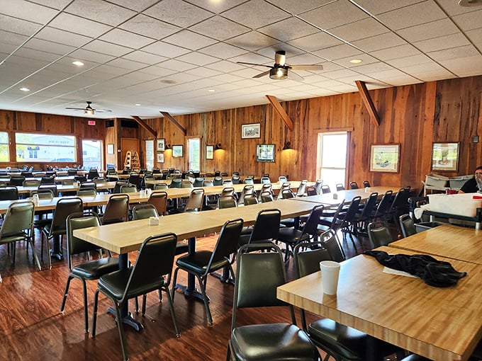 Family-style dining at its finest&mdash;where strangers become friends over shared platters and the wood-paneled walls hold decades of laughter.