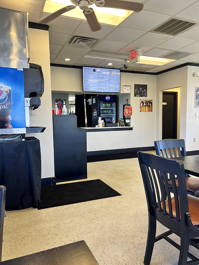 Where burger dreams are born. The simple, clean interior lets you focus on what matters—the impending arrival of smashed burger perfection.