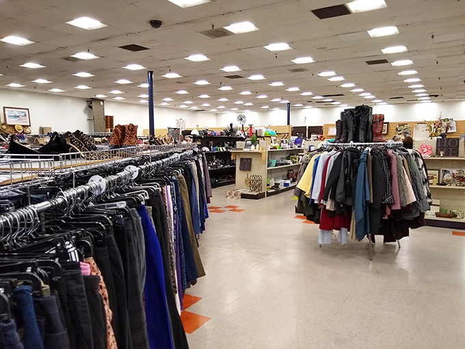 Rows upon rows of meticulously organized clothing await the savvy shopper. This isn't your grandmother's jumbled thrift store&mdash;though she'd absolutely love it here. 