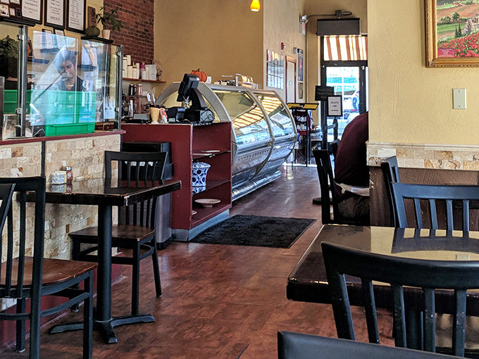 Inside, the warm wood tones and gelato display case create that perfect "should I start with dessert?" dilemma every great Italian spot inspires.