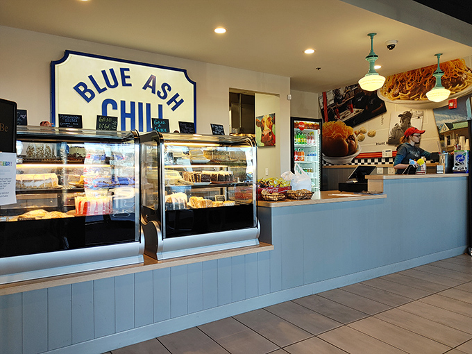 Behind the counter, decades of chili-making expertise await. That dessert case isn't just displaying pies—it's showcasing edible Ohio history.