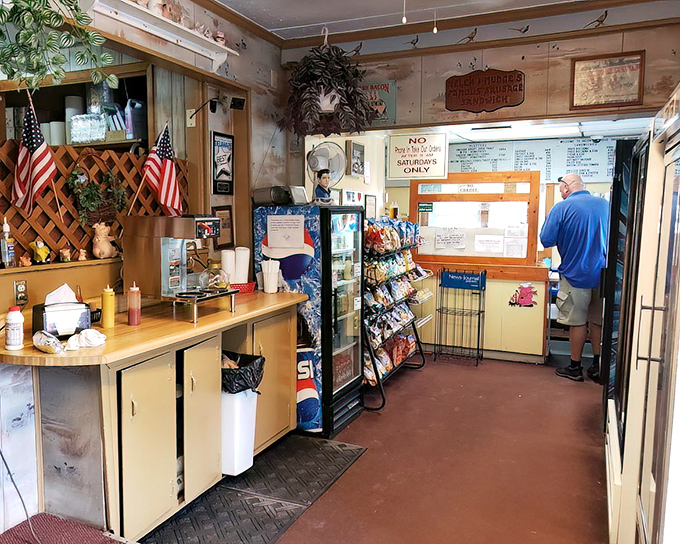 Step inside and you're transported to a simpler time &ndash; wood paneling, American flags, and the promise of hearty meals served without pretension.