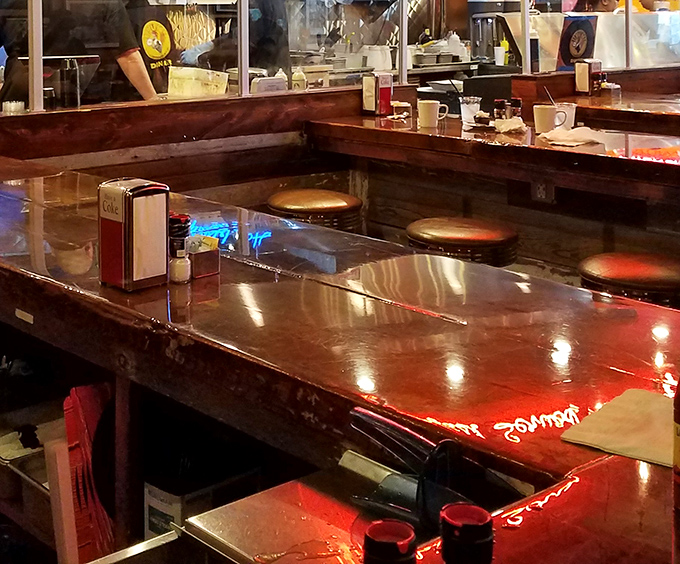 Classic counter seating where you can watch your happiness being prepared right before your hungry eyes.