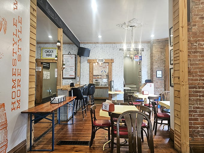 Exposed brick walls and simple furnishings let you know this place prioritizes substance over style&mdash;exactly as it should.