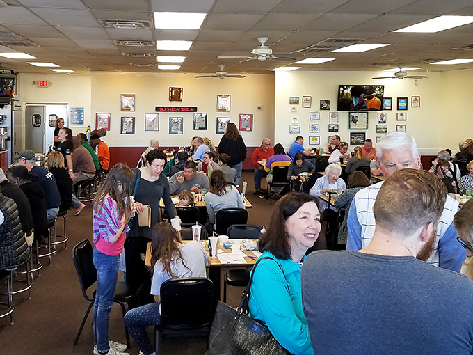The bustling dining room feels like Augusta's morning town hall, where coffee refills and local gossip flow with equal abundance.