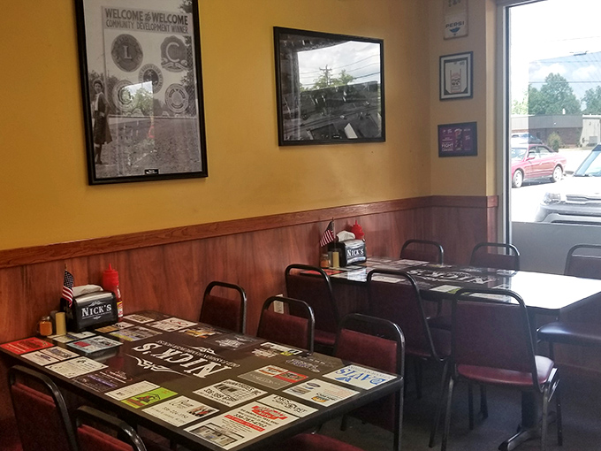Inside, wood-paneled walls and tables covered with local business ads create that perfect "I've found somewhere authentic" feeling every food lover craves.