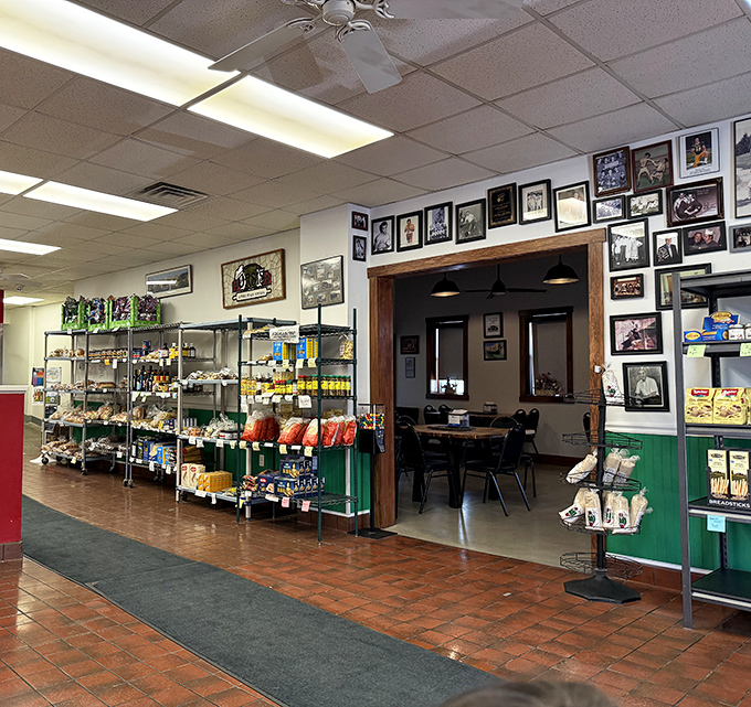 Family photos and Italian imports create an atmosphere that's part museum, part marketplace, all authentic neighborhood charm.