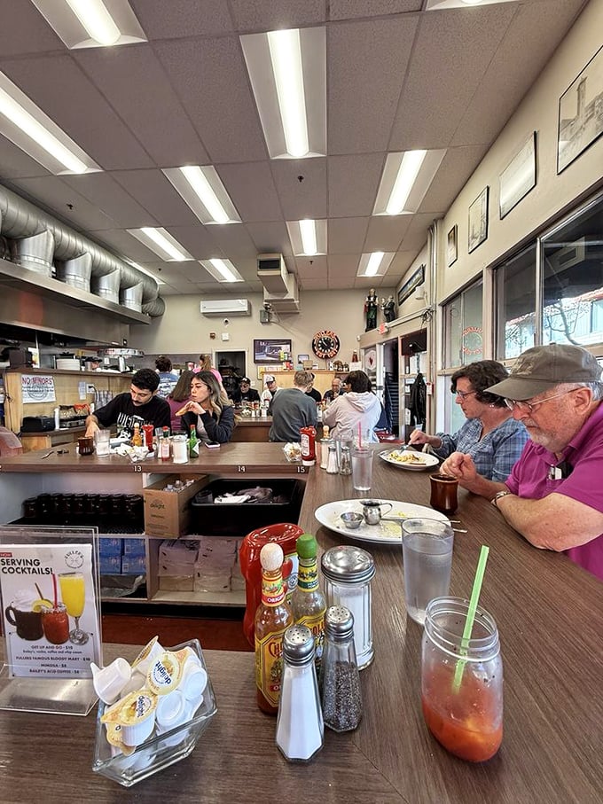 The counter seating at Fuller's isn't just functional&mdash;it's where breakfast magic happens and strangers become temporary neighbors united by coffee and eggs. 