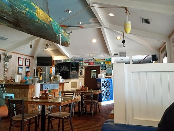 Inside, weathered oars and nautical charm create the perfect backdrop for seafood feasts. No interior decorator needed when you've got authentic coastal character.