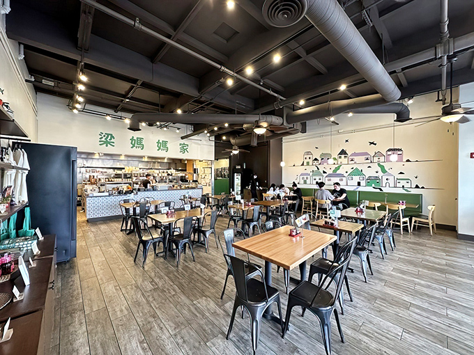 Industrial-chic meets homestyle comfort in this airy dining space where tech wizards and food lovers unite over authentic Taiwanese flavors.