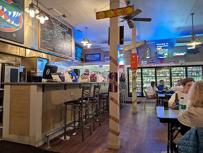 Step inside and you've entered seafood paradise &ndash; where neon beer signs, wooden beams, and the promise of fresh oysters create the perfect unpretentious dining atmosphere.