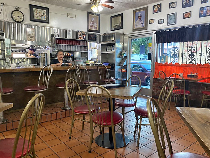 Simple metal chairs, terracotta tiles, and decades of memories – El Tepeyac's interior feels like your abuela's kitchen, if your abuela was a culinary genius.