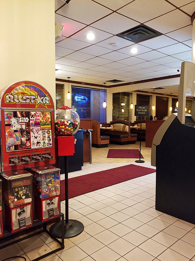 Step inside and you're greeted by that quintessential diner charm &ndash; complete with a gumball machine that's probably seen more presidential administrations than most history books.