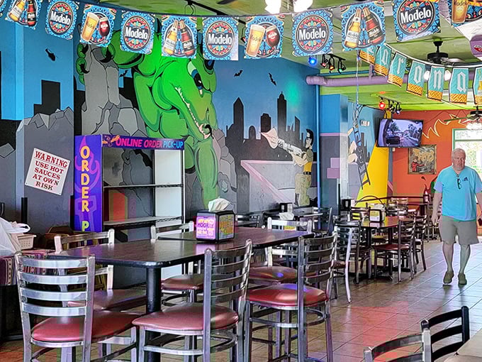 Step inside and you're greeted by whimsical murals and casual charm. Like walking into your favorite beach novel come to life.