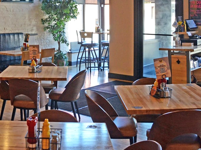 Wooden tables bathed in natural light create an atmosphere that's both modern and homey&mdash;the perfect canvas for culinary magic to unfold.