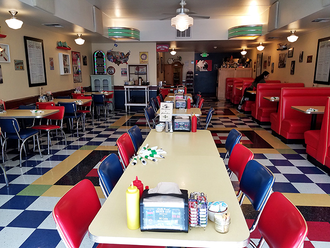 Classic Americana comes alive with checkerboard floors and cherry-red booths&mdash;where calories don't count and conversations flow freely.
