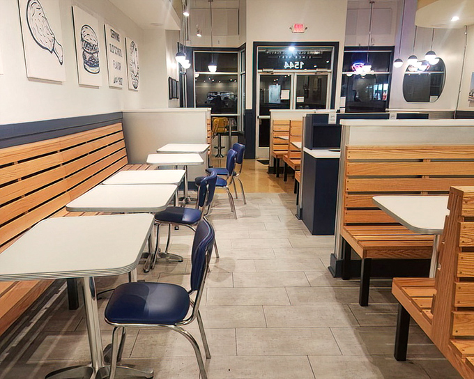 Clean lines, wooden benches, and no-nonsense tables – Drake's interior isn't trying to impress you with décor. They're saving all that energy for what happens in the kitchen.