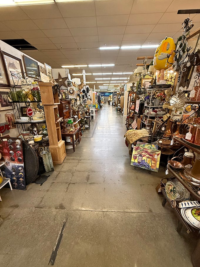 Endless aisles stretch before you like roads on an adventure map, each promising discoveries if you're brave enough to explore.