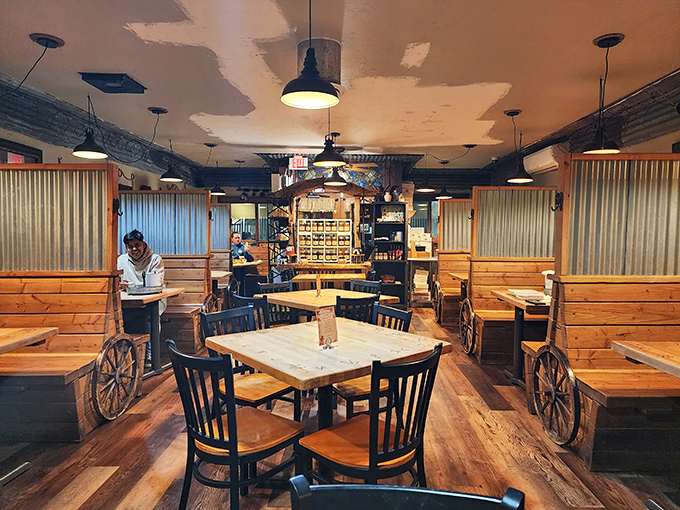 Step inside and time travel happens instantly&mdash;rustic wooden booths, wagon wheel accents, and the kind of authentic country charm no corporate restaurant could ever bottle.