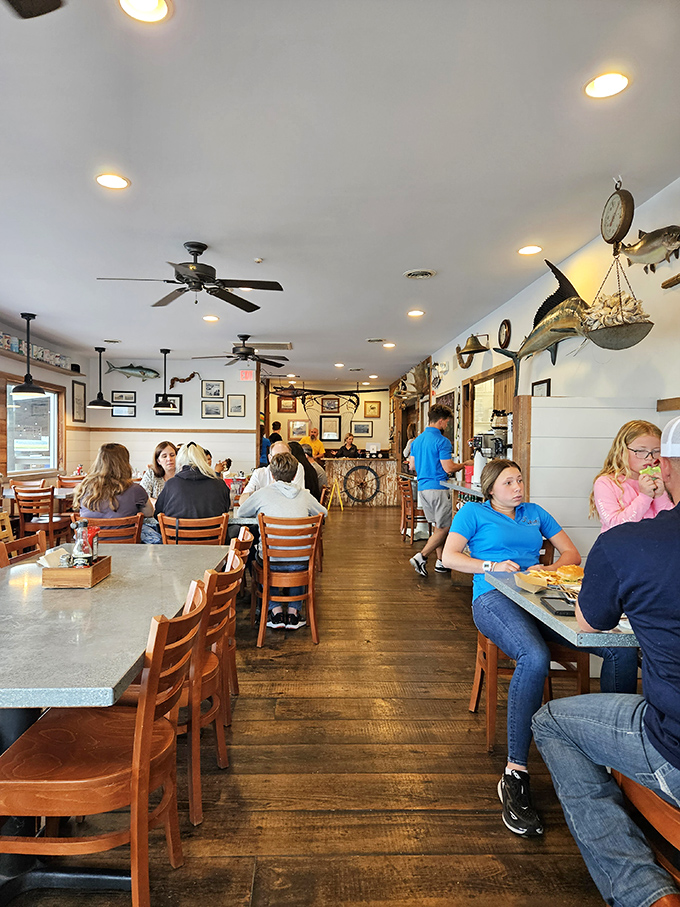 Where nautical meets nice-and-cozy. JP's interior blends maritime memorabilia with warm wooden tones, creating the perfect backdrop for seafood indulgence.