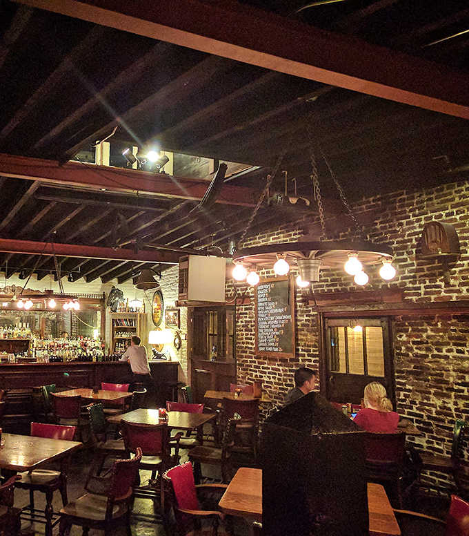 Step inside and time travel begins – exposed brick, wooden beams, and vintage lighting create the perfect backdrop for memorable meals.