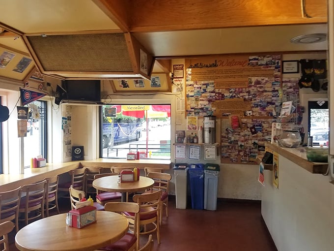 Inside this temple of tubular meat, every inch tells a story &ndash; from Cubs memorabilia to the well-worn counter where hot dog dreams come true.