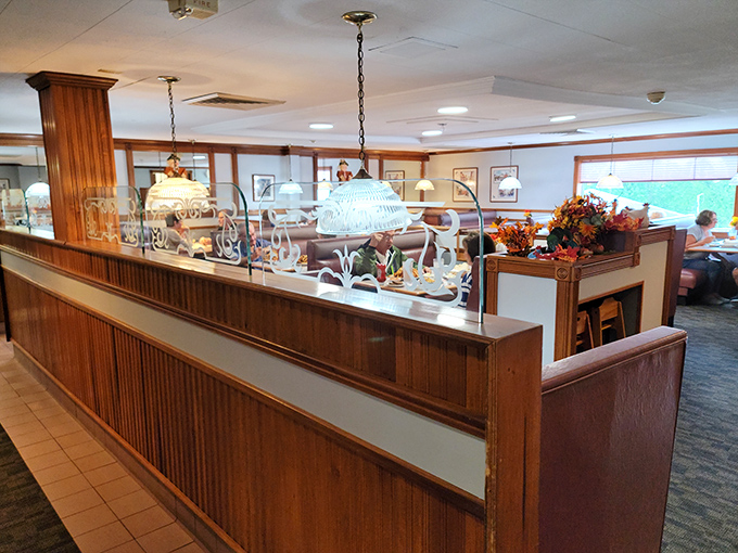 The interior's wood paneling and classic dividers aren't trying to impress Instagram &ndash; they're too busy setting the stage for serious comfort food.