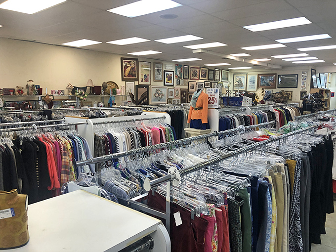 Racks upon racks of possibility. Each hanger holds someone's past waiting to become part of your future wardrobe story.