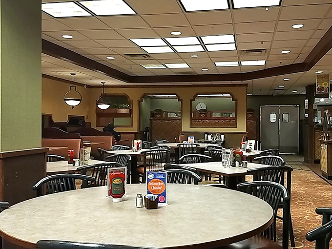 Classic family restaurant ambiance with just the right lighting&mdash;bright enough to read the menu, dim enough to forgive yesterday's fashion choices.