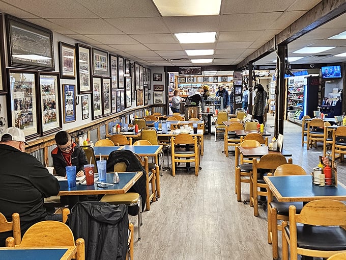 Inside Wagner's, racing history lines the walls while blue formica tables await the next generation of storytellers, deal-makers, and gravy enthusiasts.