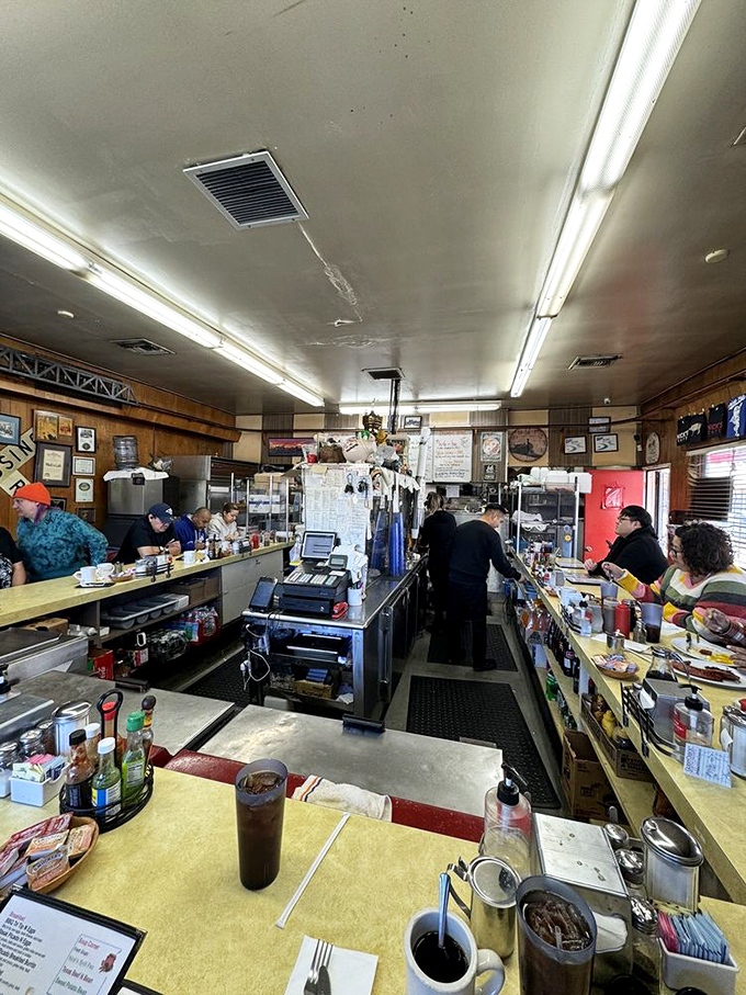Inside Nick's, the horseshoe counter isn't just seating—it's theater-in-the-round where breakfast drama unfolds before your eyes.
