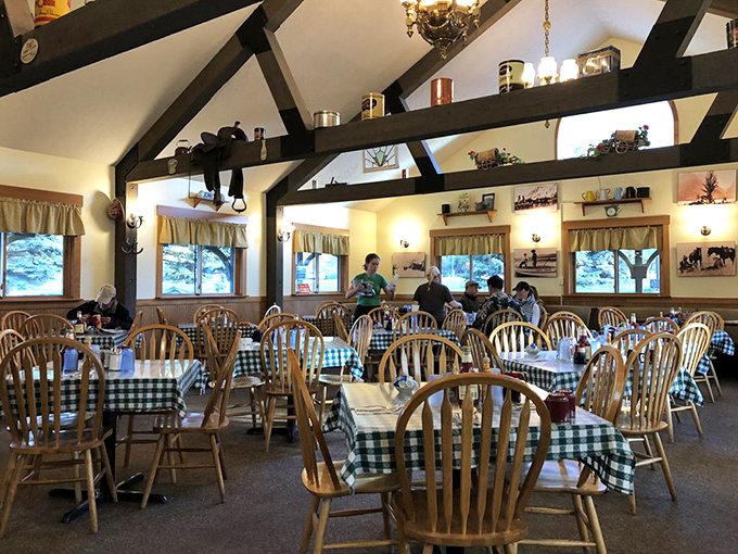 Where Windsor chairs and checkered tablecloths create the perfect backdrop for breakfast drama. The exposed beams have witnessed countless first bites of cinnamon roll ecstasy.