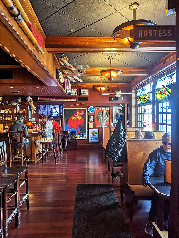 Step inside and you&rsquo;re wrapped in the glow of warm wood and easy conversation&mdash;a cozy spot where burgers and beers feel right at home.