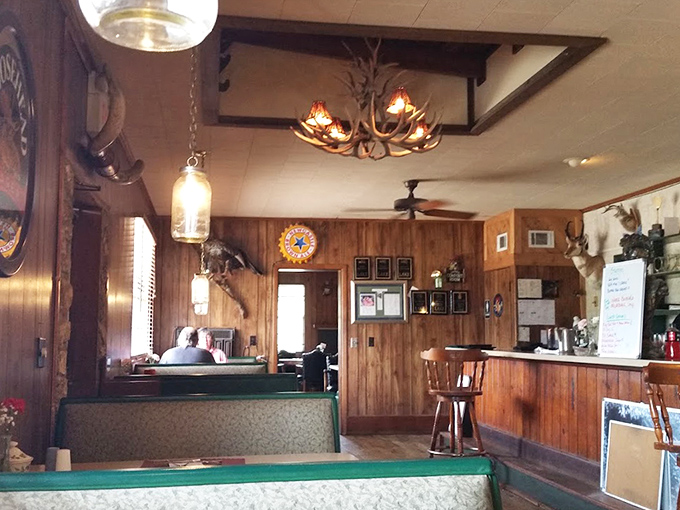 Antler chandeliers, wood-paneled walls, and mounted trophies&mdash;this isn't interior design, it's a time machine to when restaurants had character instead of concepts.